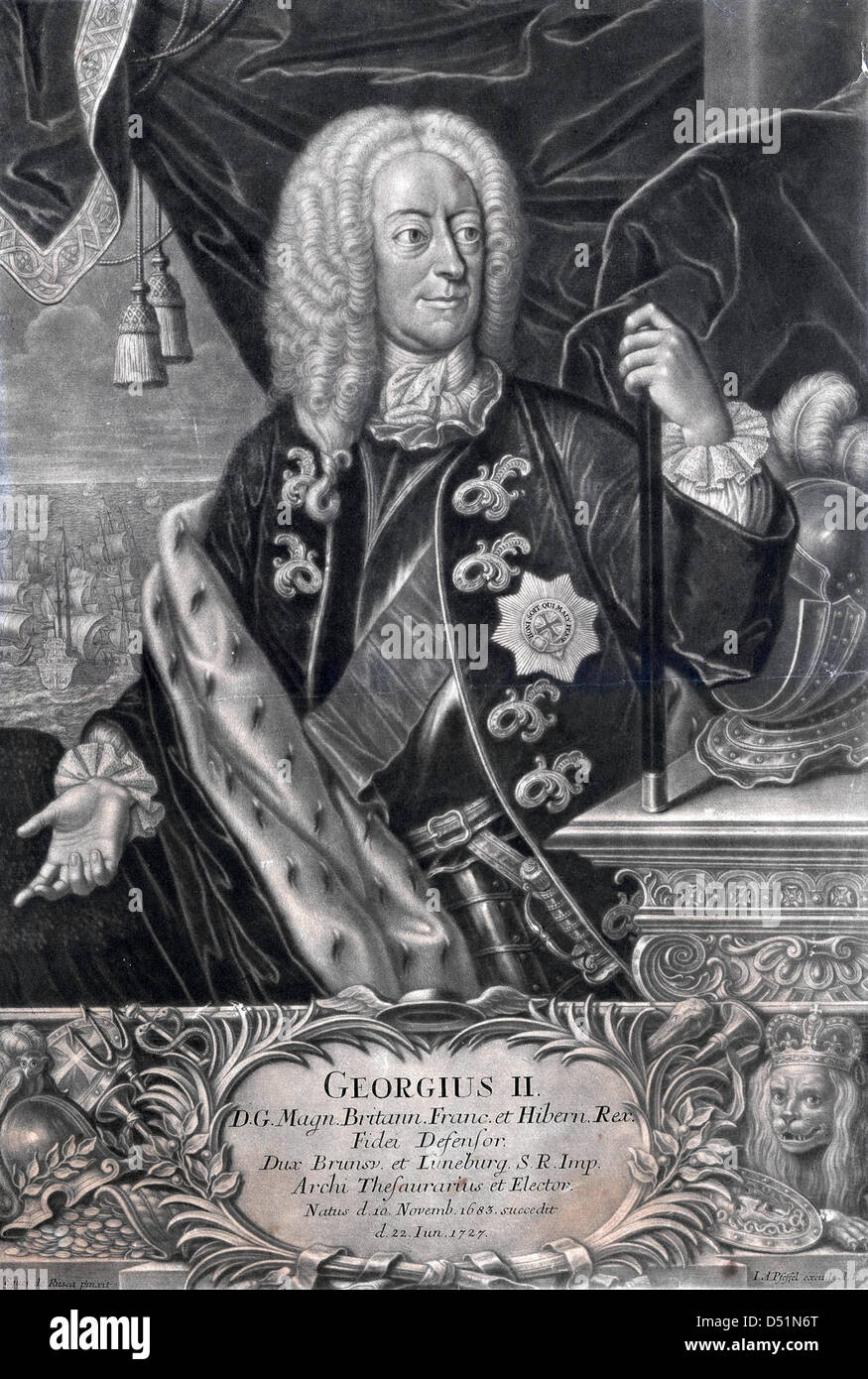 An undated handout picture shows the British King George II, taken at ...