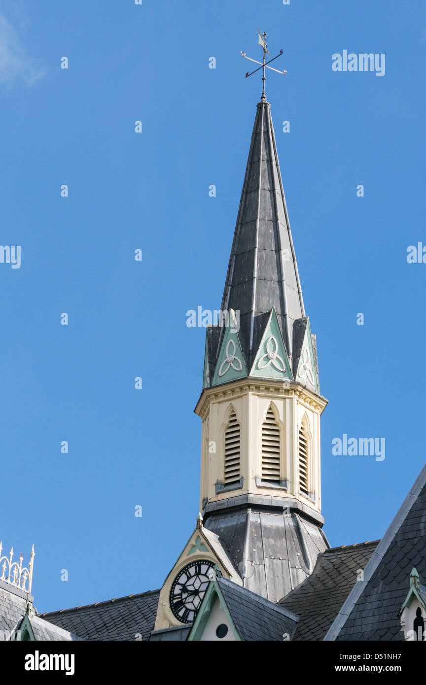 The clock tower of Bishop Auckland town hall, north east England, UK ...
