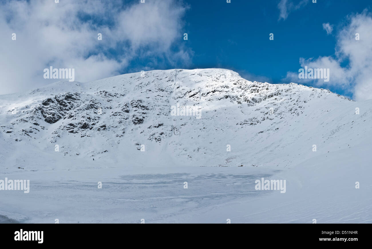 Scales Tarn and Sharp Edge, Blencathra in the snow Stock Photo - Alamy