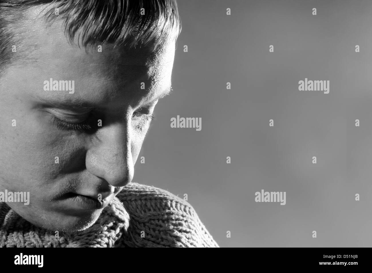 Looking down on head Black and White Stock Photos & Images - Alamy