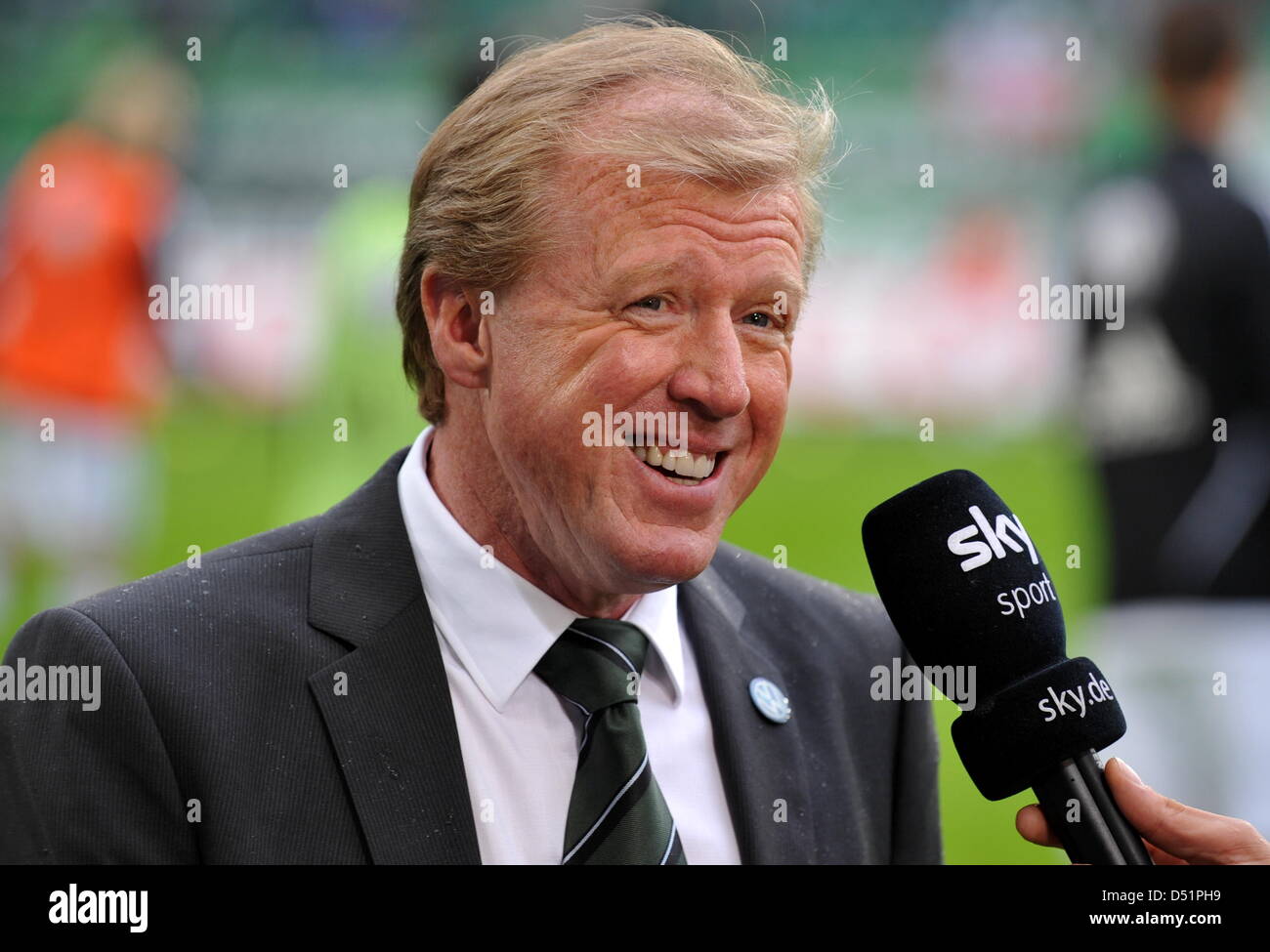 Wolfsburg coach Steve McClaren gives an interview before the Bundesliga match VfL Wolfsburg ...