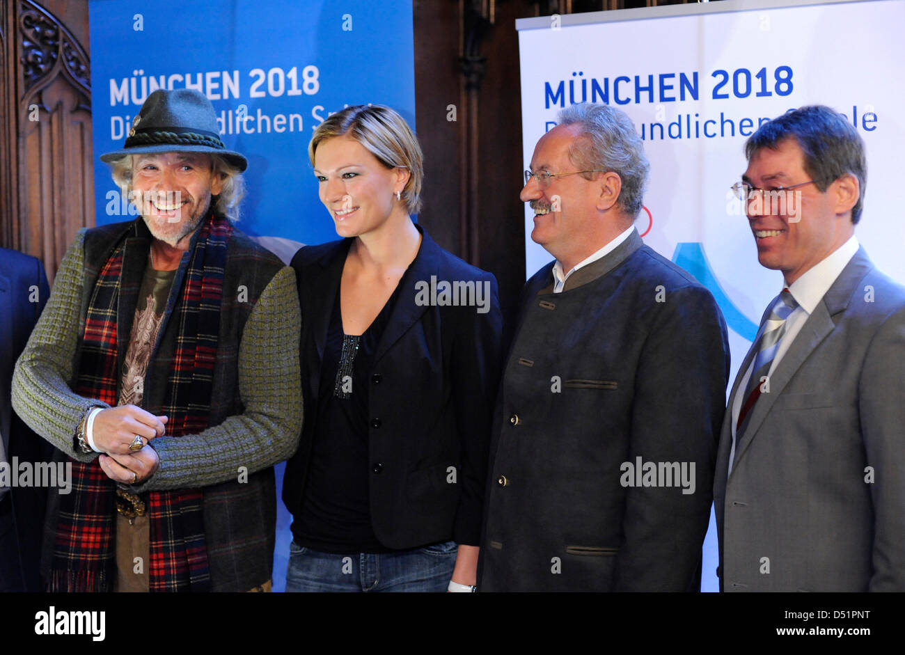 (L to R): TV personality Thomas Gottschalk, Professional skier Maria ...