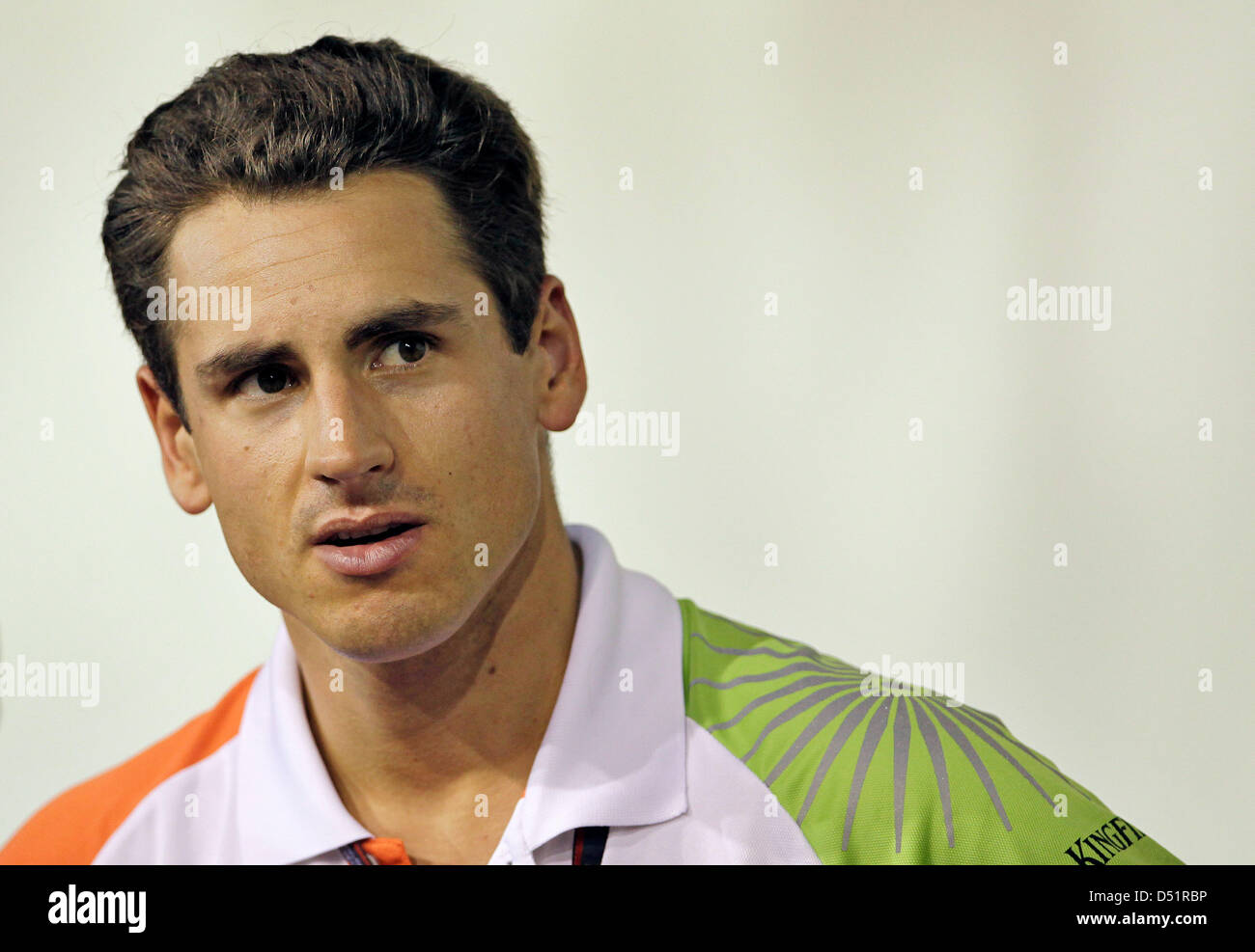 German driver Adrian Sutil of Force India in the paddock after ...