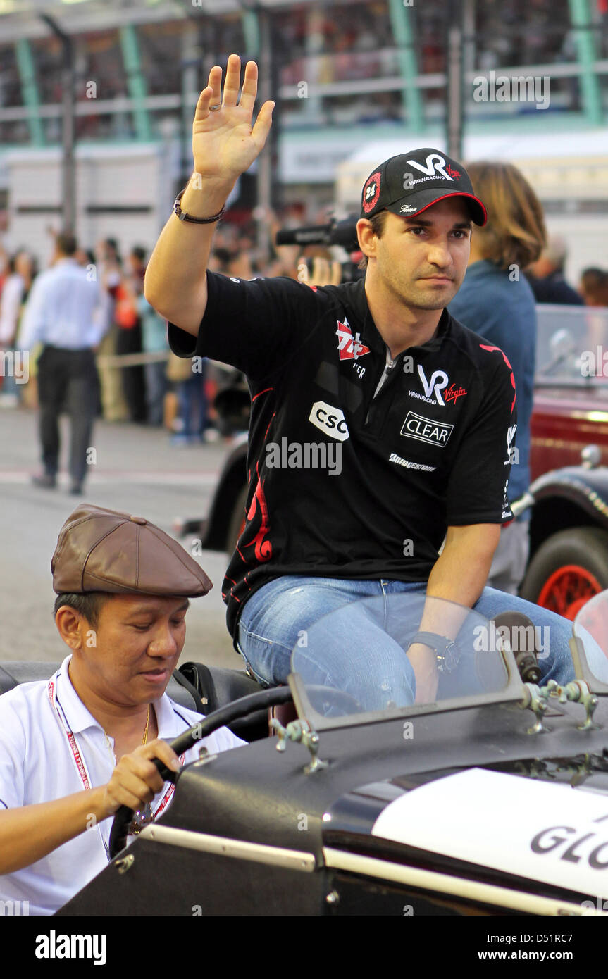German driver Timo Glock of Virgin Racing during drivers' parade of ...