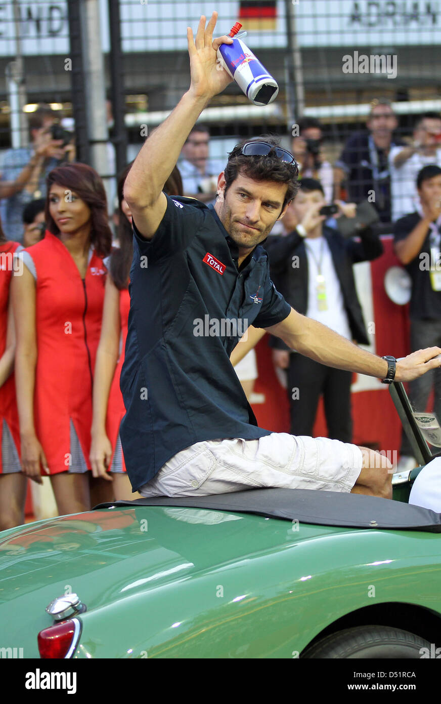 Australian driver Mark Webber of Red Bull Racing during drivers' parade ...