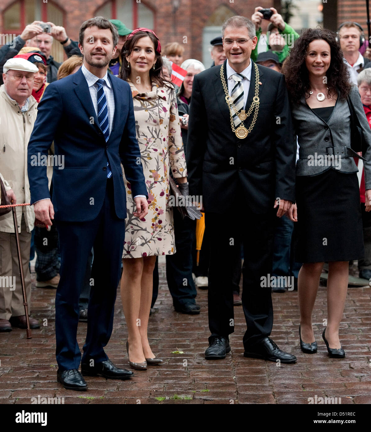 (L-R) Crown Prince Frederik of Denmark, his wife Princess Mary of ...