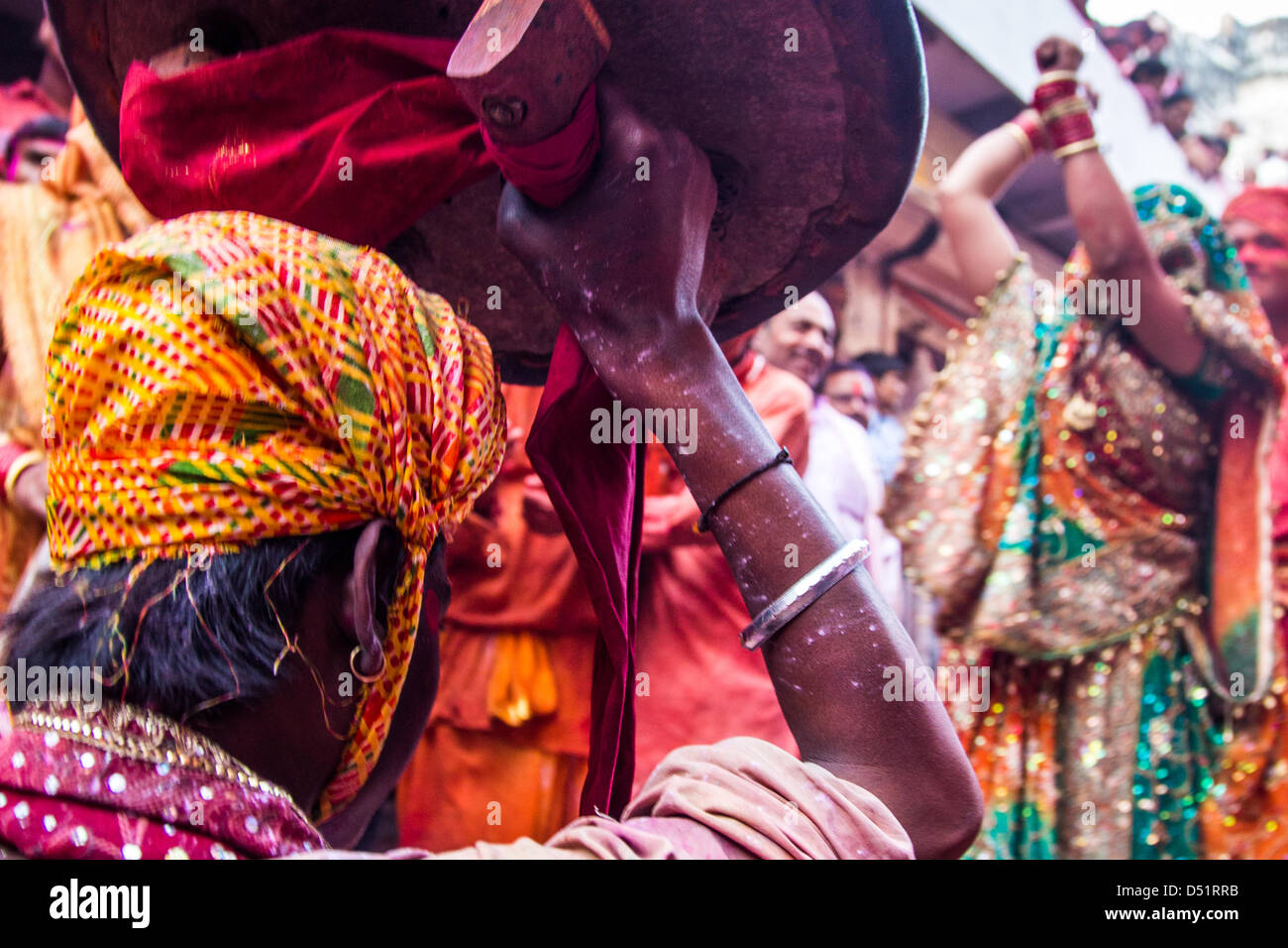 Lath mar Holi, women ritually fight off advances by men from ...