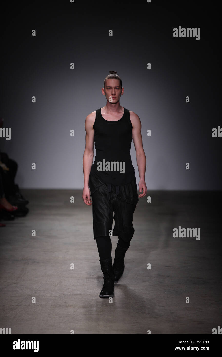 A model presents a creation of Nicolas Andreas Taralis from the ...