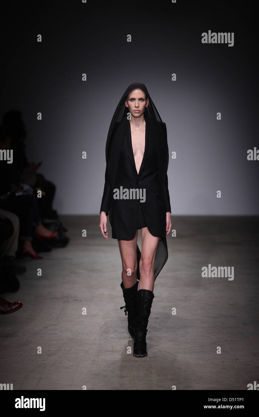 A model presents a creation of Nicolas Andreas Taralis from the ...