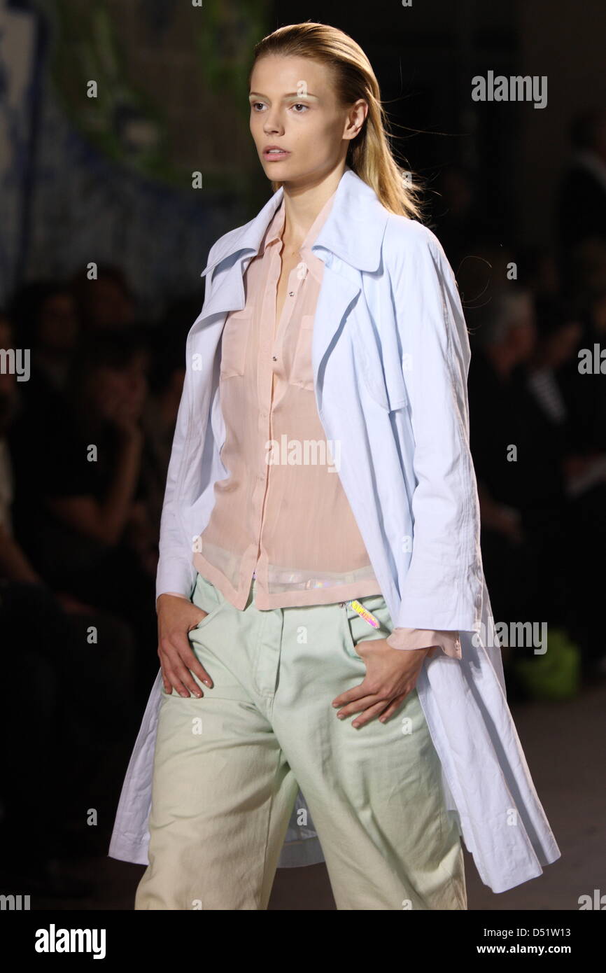 A model presents a creation of Dries Van Noten from the Spring/Summer ...