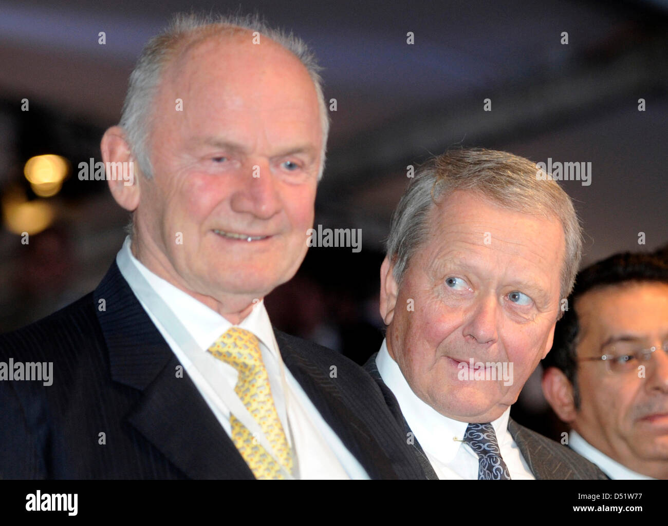 Chairman of the Volkswagen Supervisory Board Ferdinand Piech (L) and ...