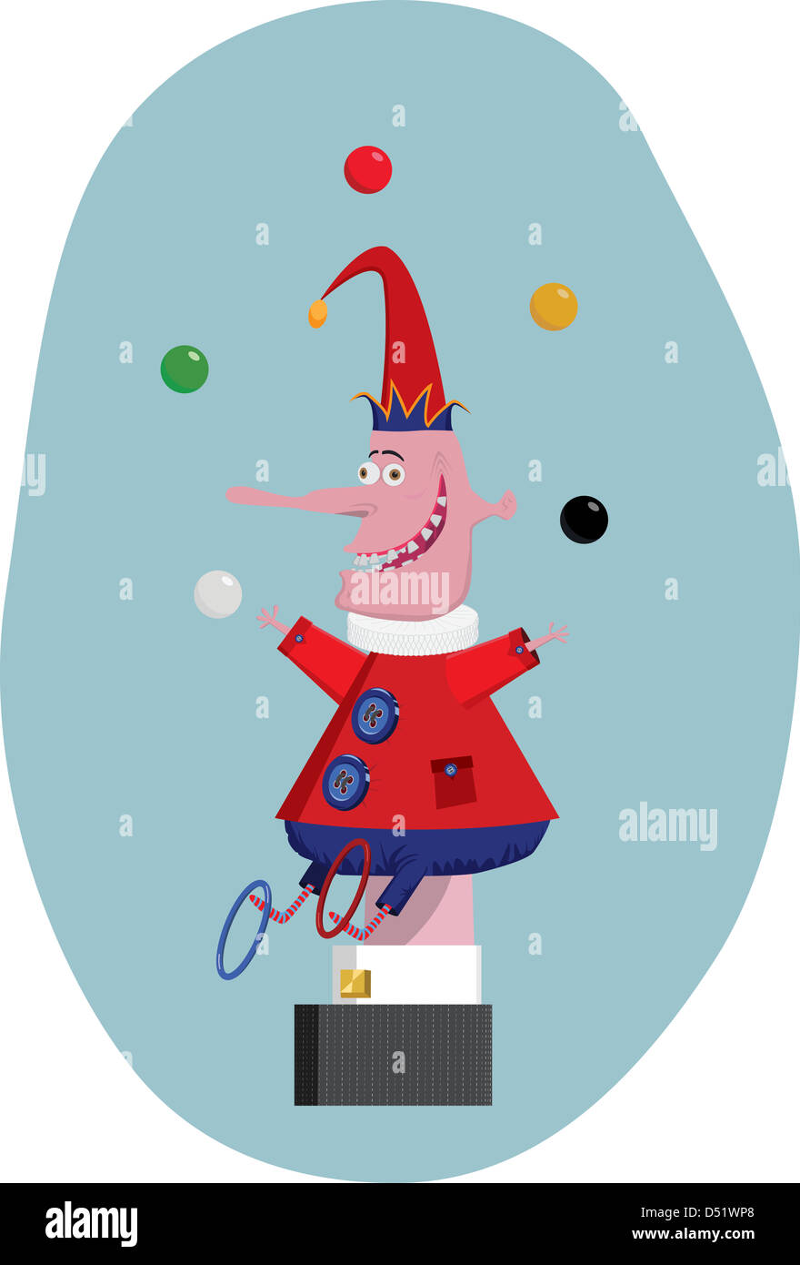 Juggling Puppet Clown Stock Photo - Alamy