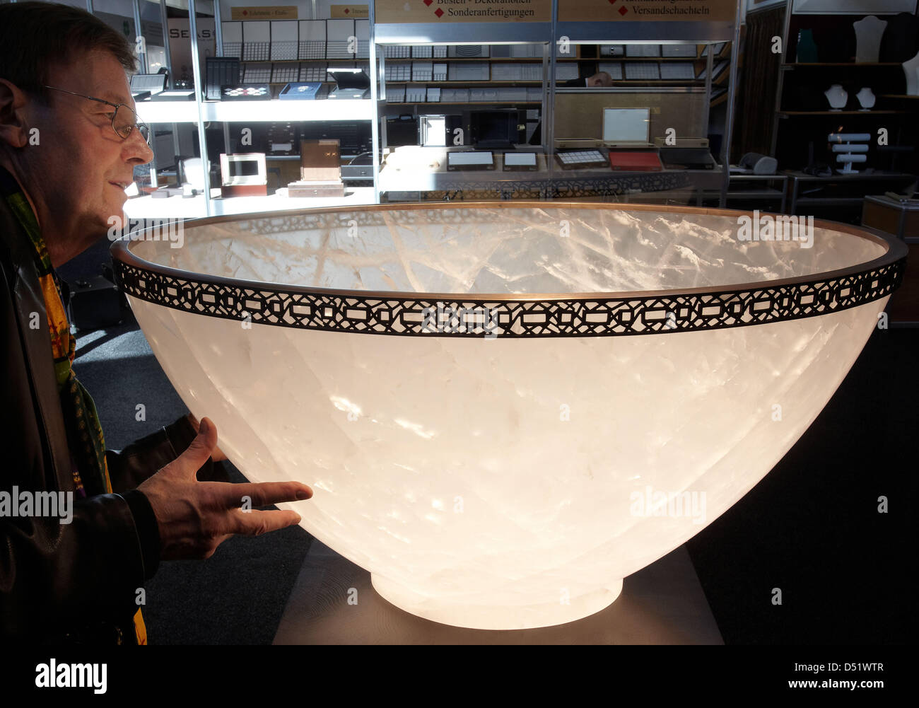 Gemstone designer Helmut Wolf presents the world's biggest rock crystal ...