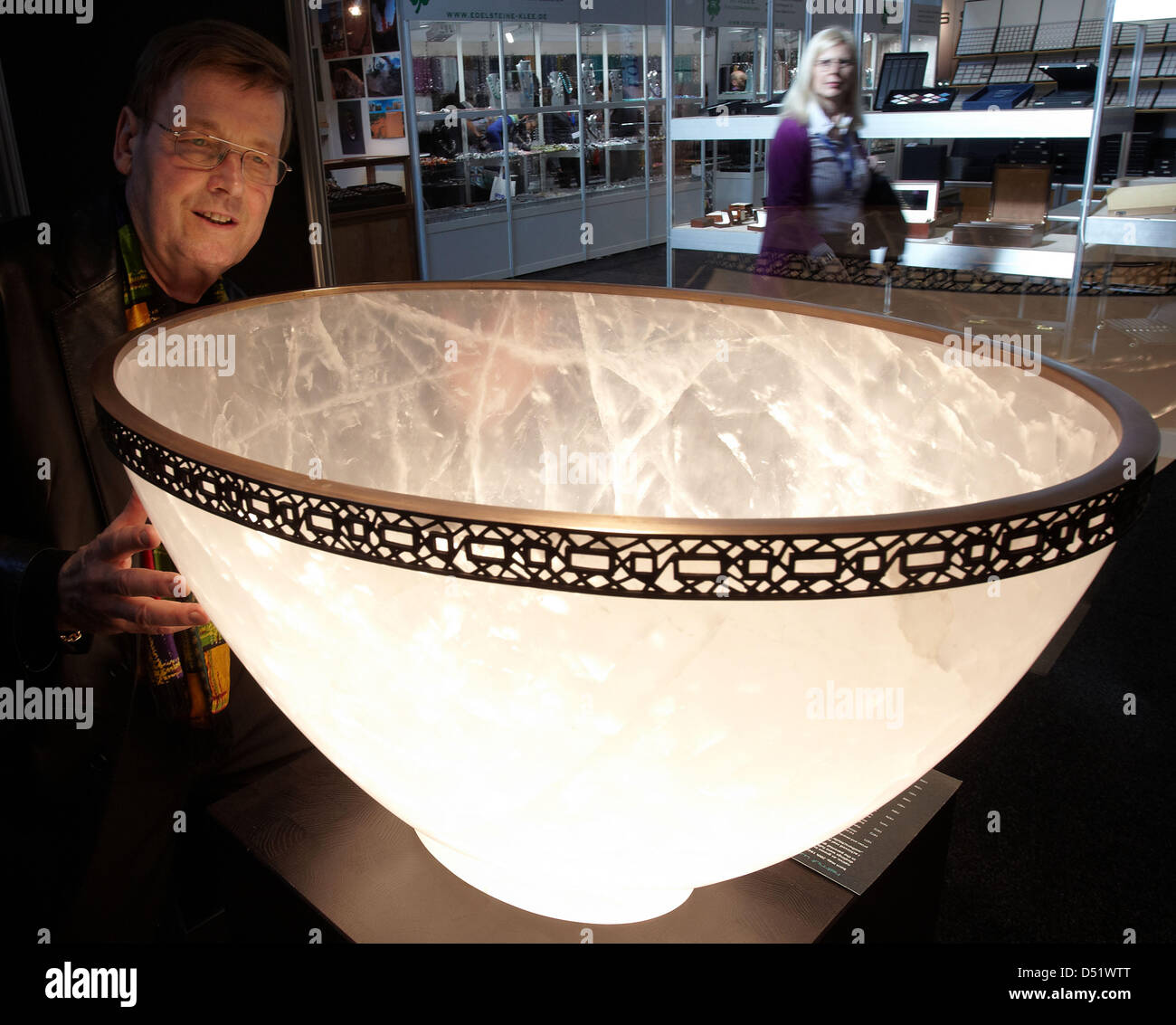 Gemstone designer Helmut Wolf presents the world's biggest rock crystal ...