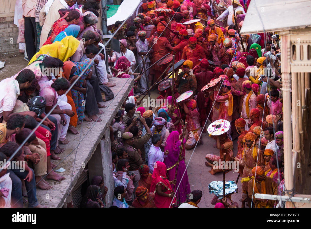 Lath mar Holi, women ritually fight off advances by men from ...
