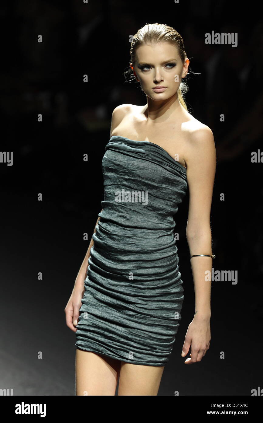 A model presents a creation by Lanvin from the Spring/Summer 2011 ...