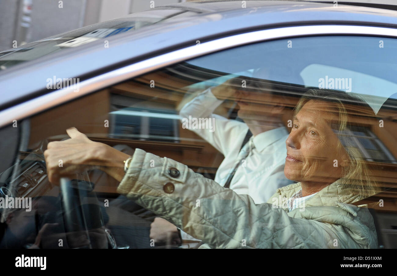 Together with his lawyer Andrea Combe, metereologist Joerg Kachelmann ...
