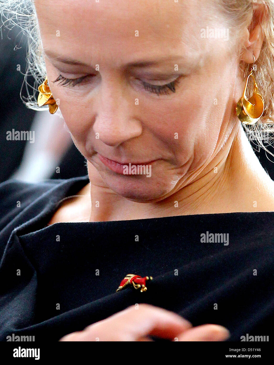 German actress Katja Riemann pins the Order of Merit of the Federal ...