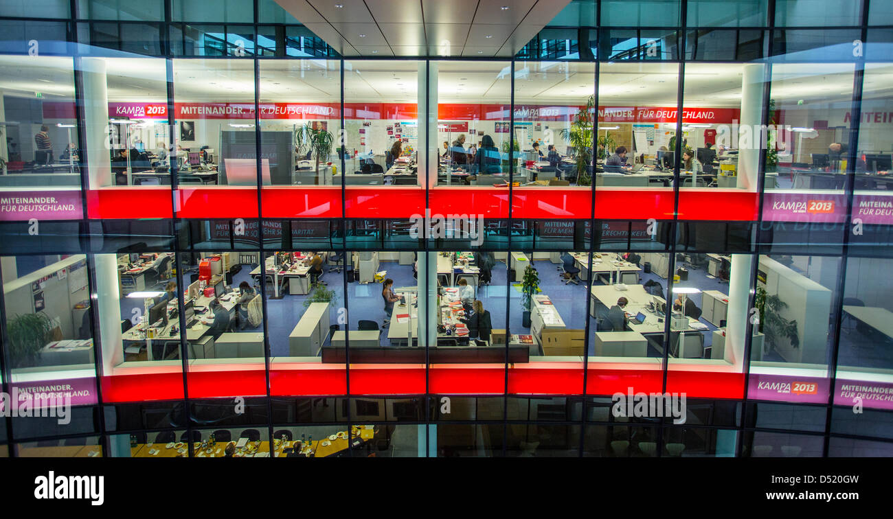 The election campaign headquarters of the SPD are pictured in Berlin ...
