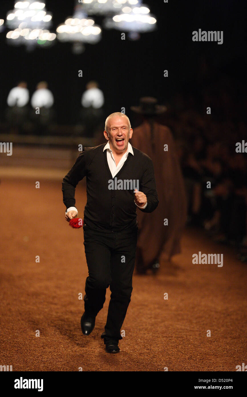 French fashion designer Jean-Paul Gaultier after his Hermes Spring ...