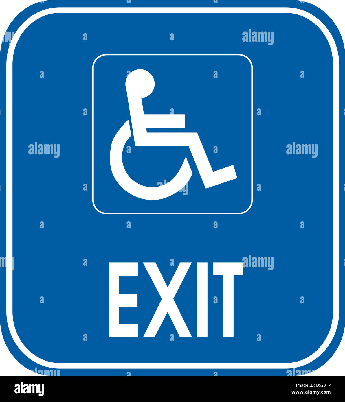 wheelchair exit access sign for disabled men women handicap Stock Photo ...