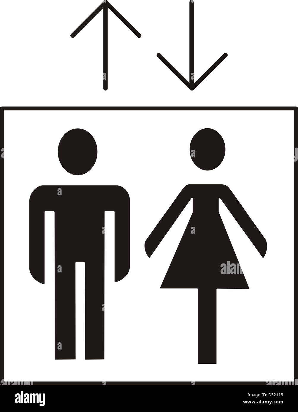elevator access sign for men and women Stock Photo - Alamy