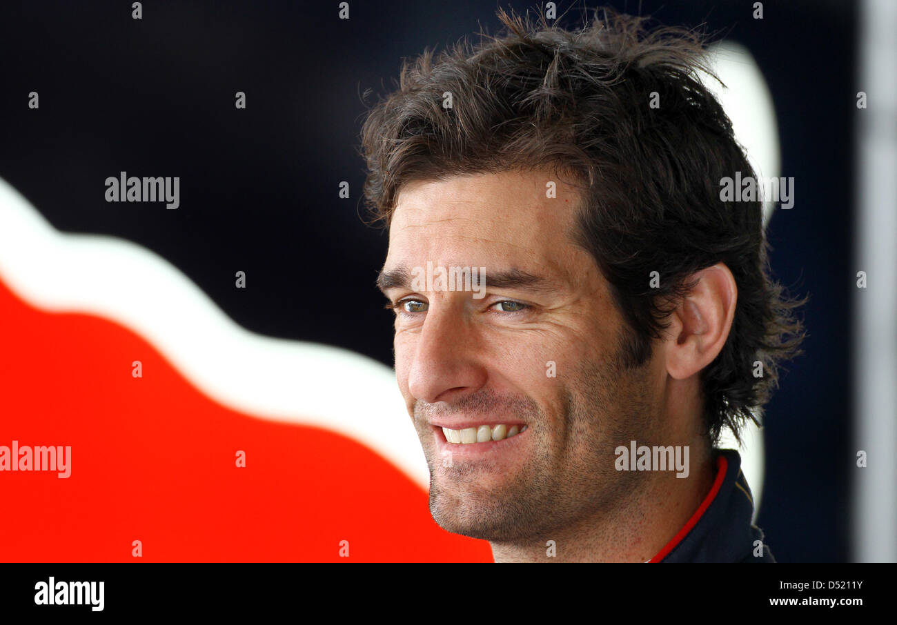 Australian driver Mark Webber of Red Bull Racing during the first ...