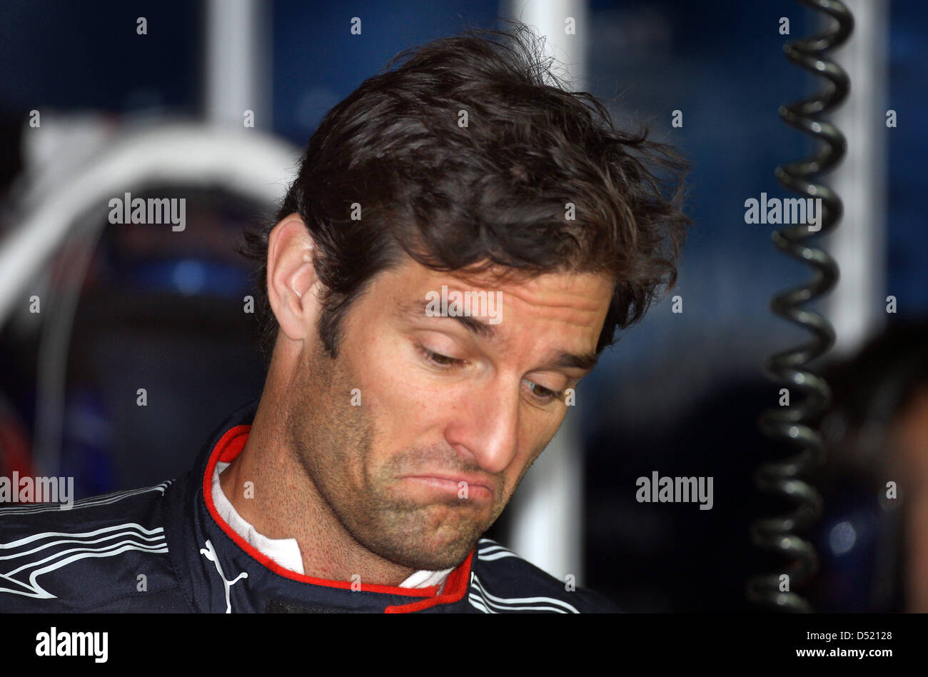Australian driver Mark Webber of Red Bull Racing during the first ...