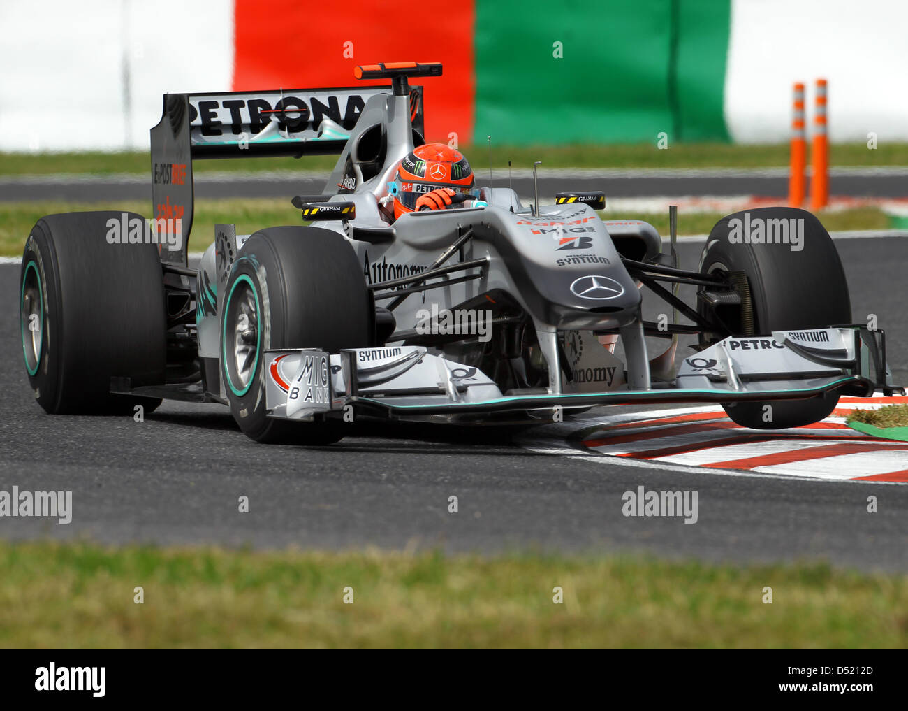 German driver Michael Schumacher of Mercedes GP during the first ...