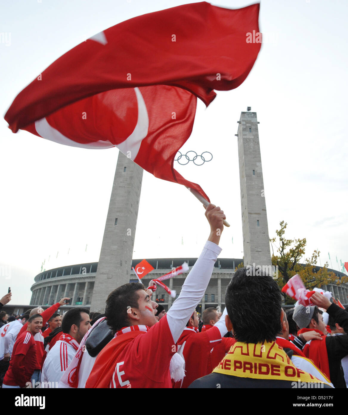 Turkish soccer fans celebrate their team at the Olympic Stadium in ...