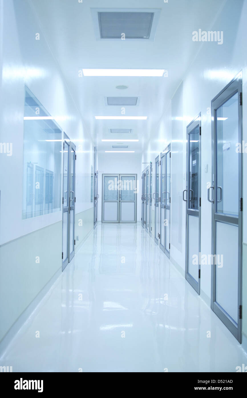 an empty laboratory corridor Stock Photo - Alamy