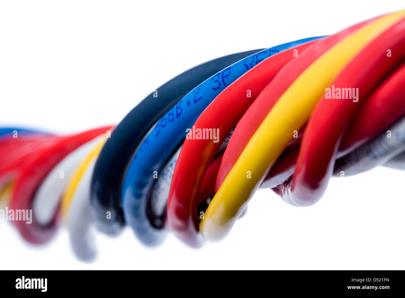 Multicolored computer cable isolated on white background Stock Photo ...