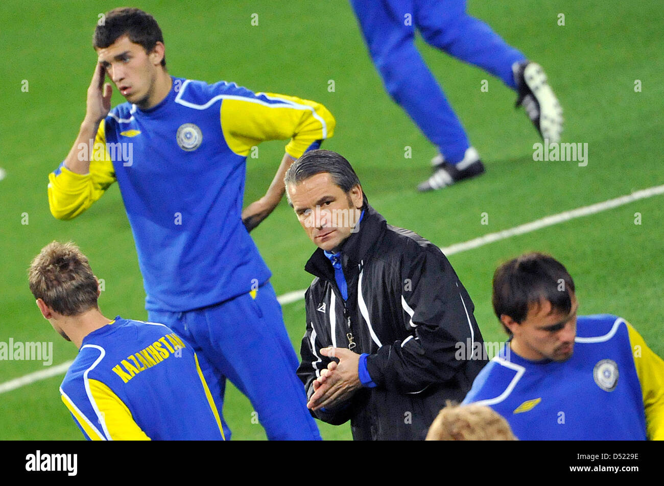 Bernd Storck, head coach of the Kazakh national soccer team, directs ...