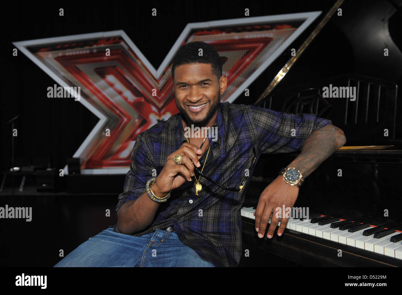 US singer Usher poses for a picture at the studio of the German ...