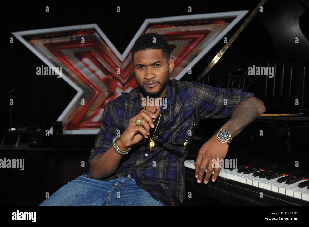 US singer Usher poses for a picture at the studio of the German ...