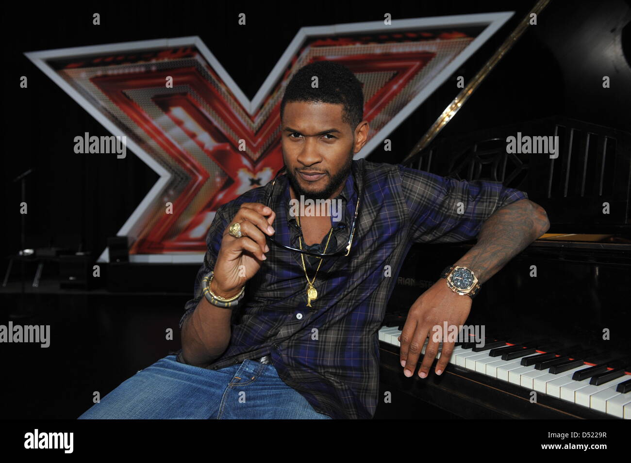 US singer Usher poses for a picture at the studio of the German ...