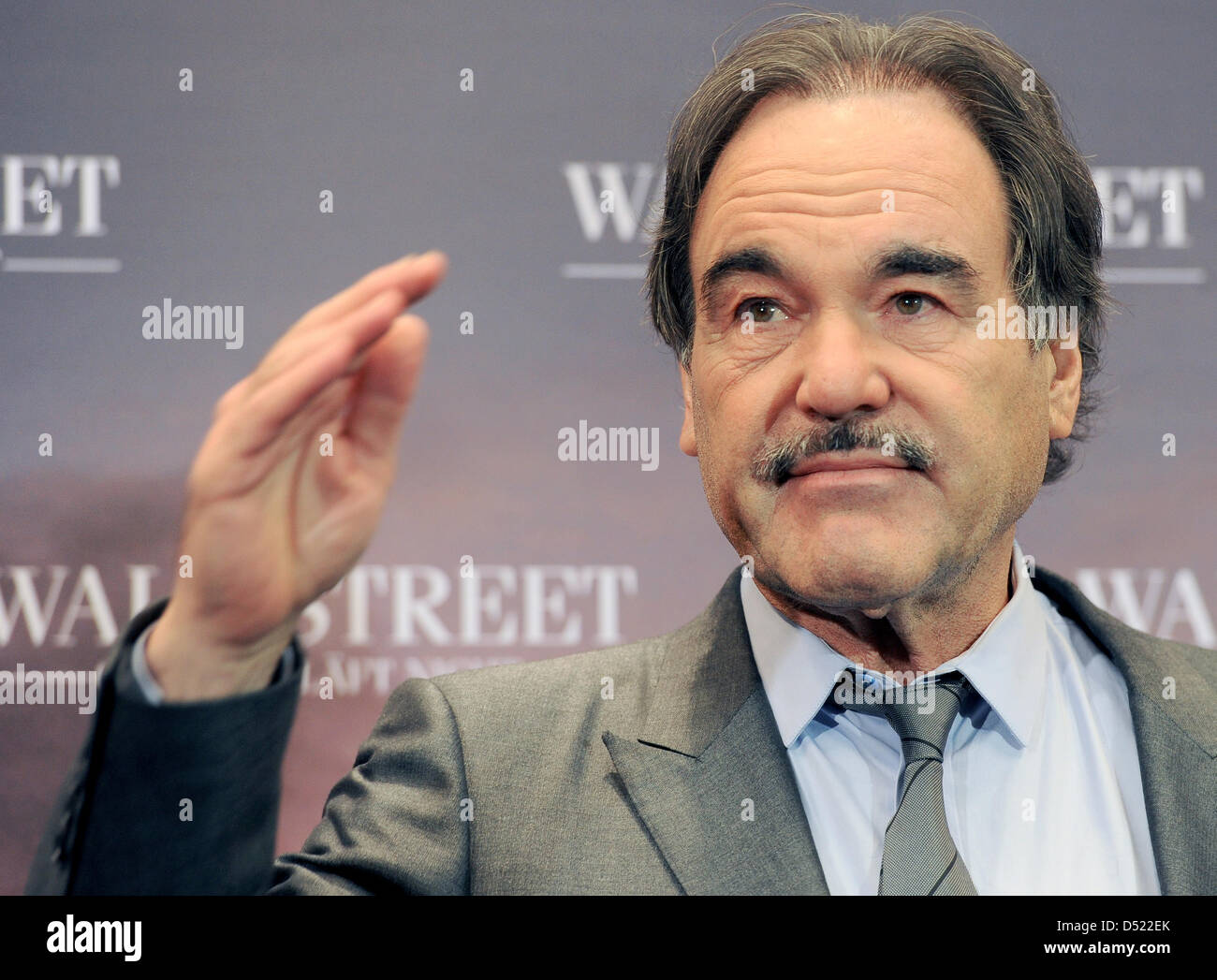 US director Oliver Stone poses for the presentation of his new film ...