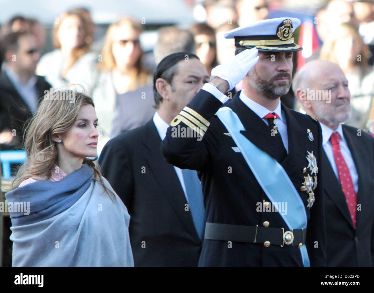Crown Prince Felipe of Spain (R) and Princess Letizia of Spain (L ...