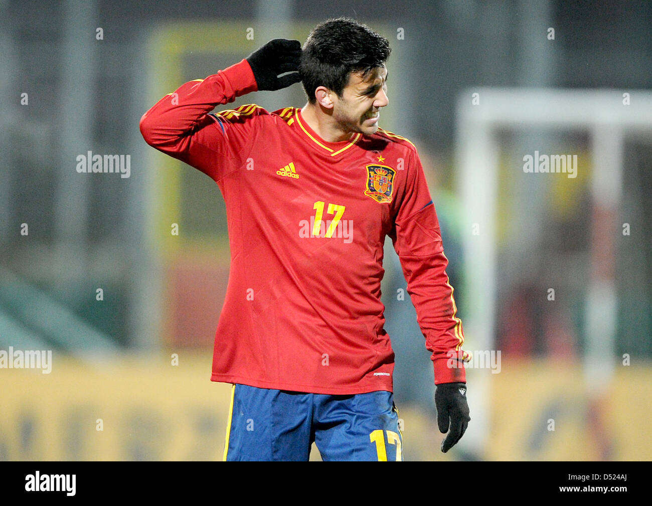 Spain's Federico Vico reacts during the U-19 international soccer match ...