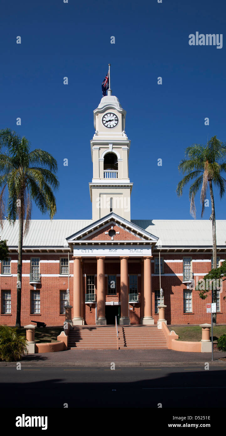 Entrance to the imposing City Hall building Maryborough Queensland ...