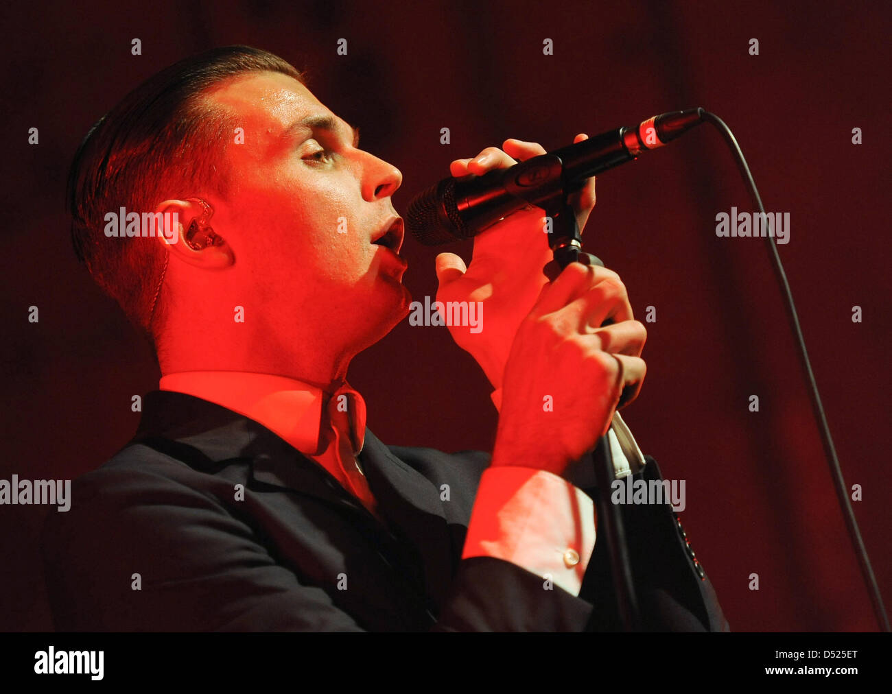 Adam Anderson of British wavepop band 'Hurts' performs at Musikexpress ...