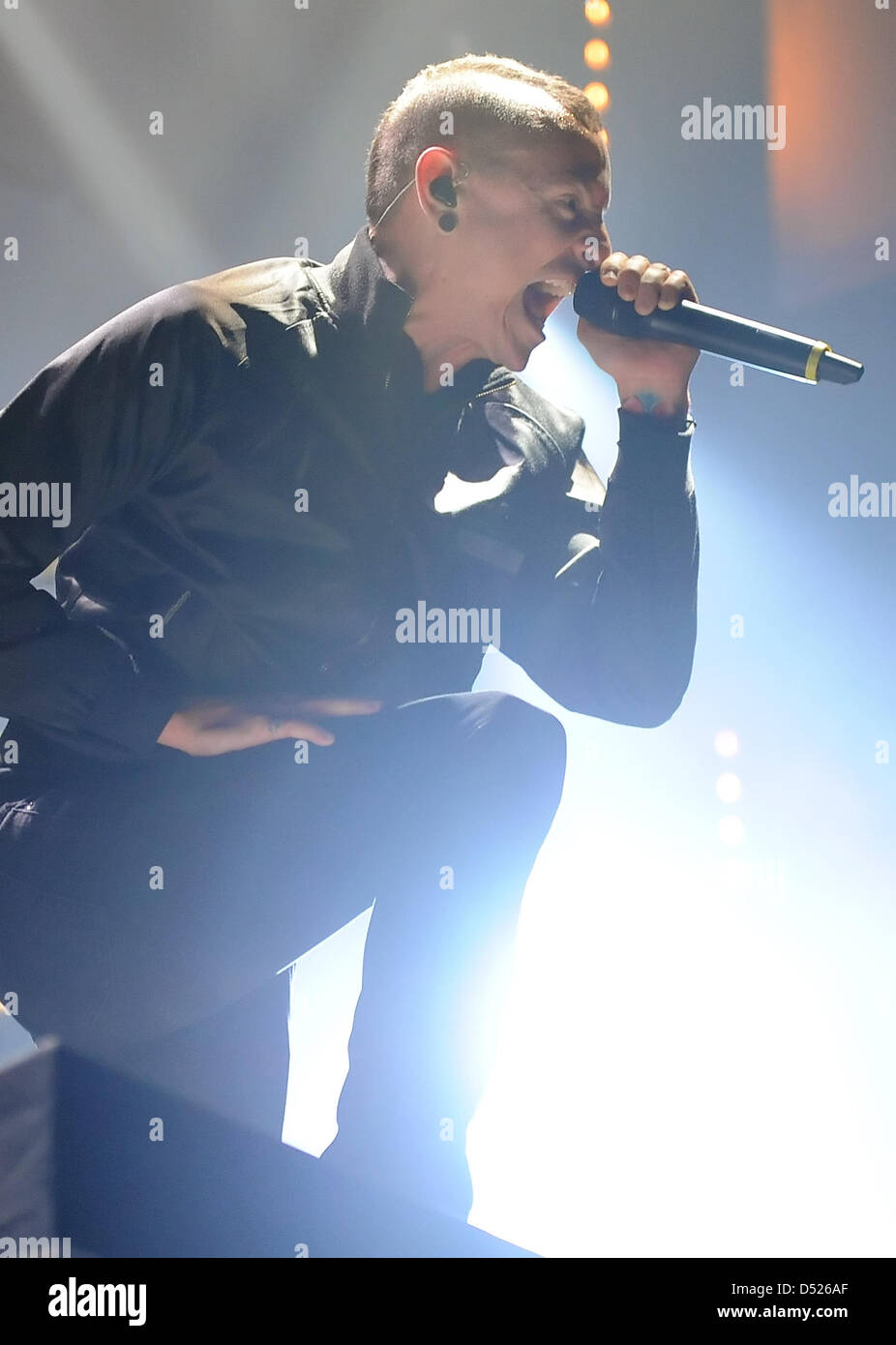 American singer Chester Bennington and his band Linkin Park perform at ...