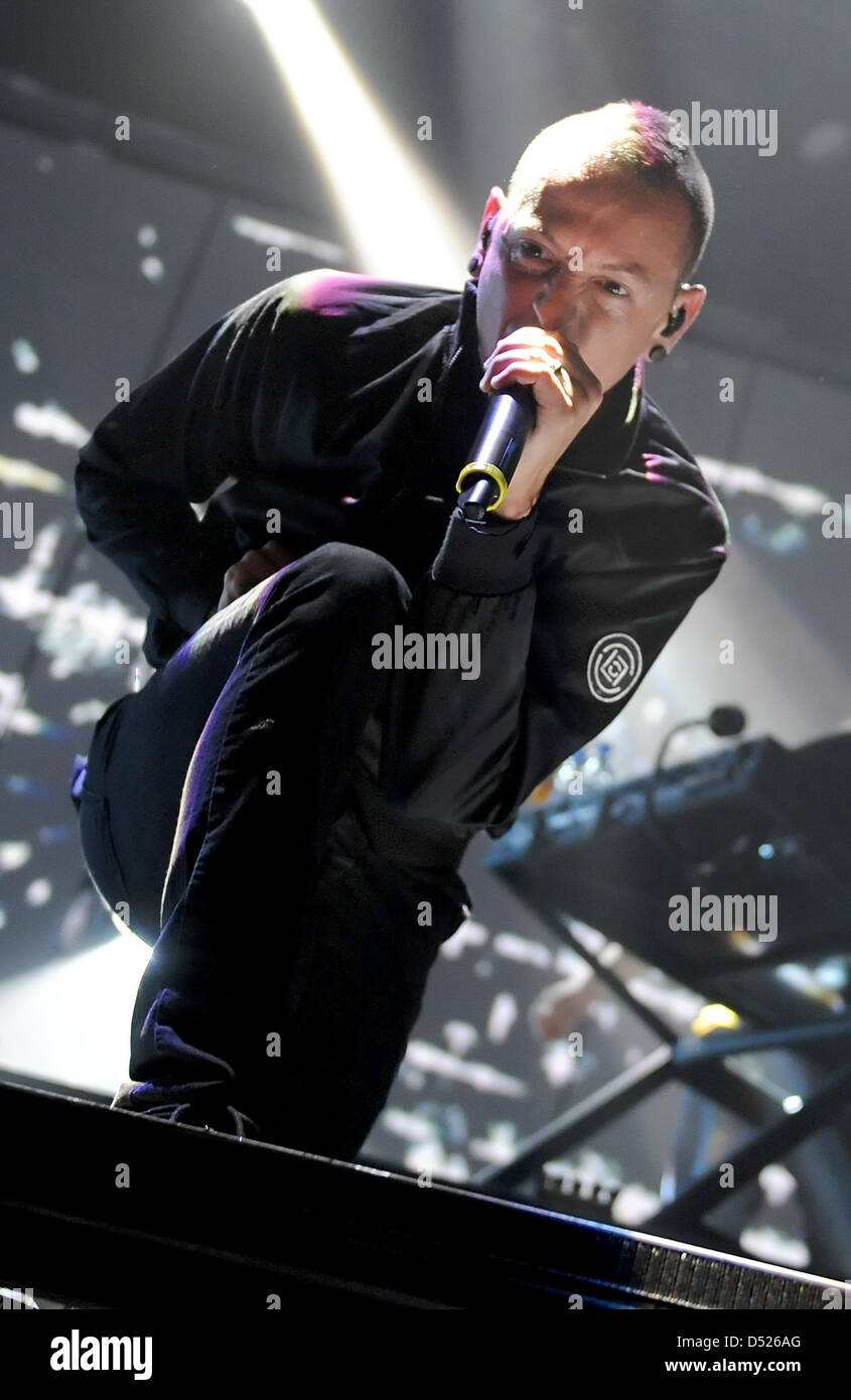 American singer Chester Bennington and his band Linkin Park perform at ...