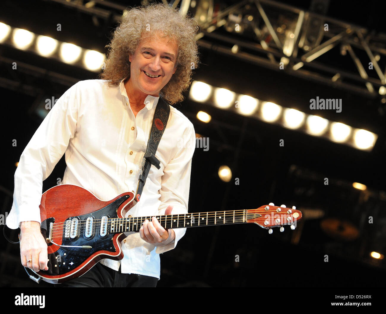 British musician Brian May of 'Queen' poses during rehearsals for the ...