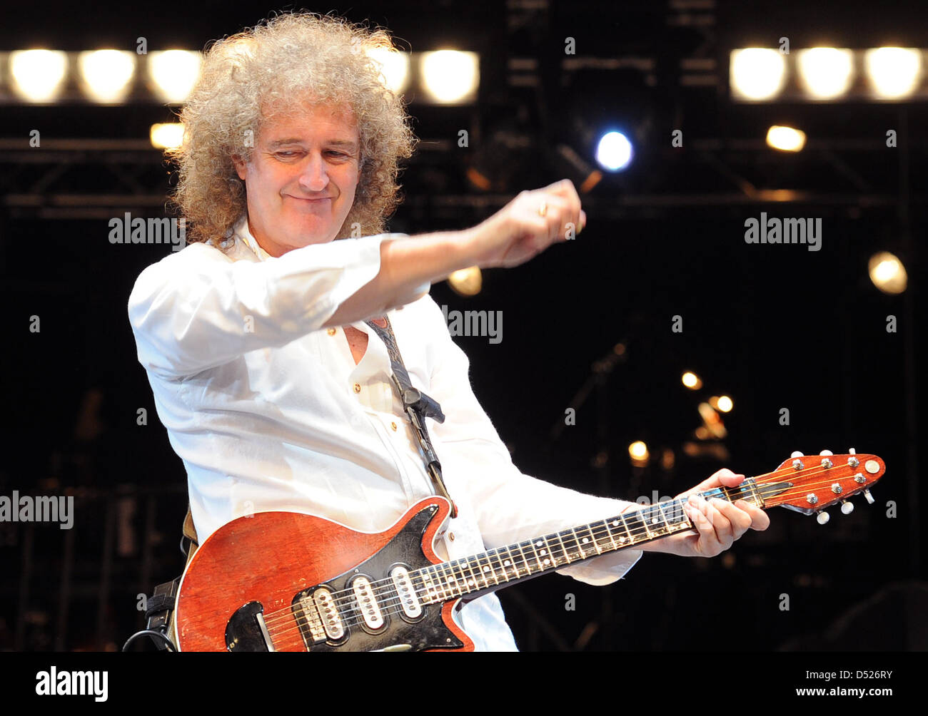 British musician Brian May of 'Queen' poses during rehearsals for the ...