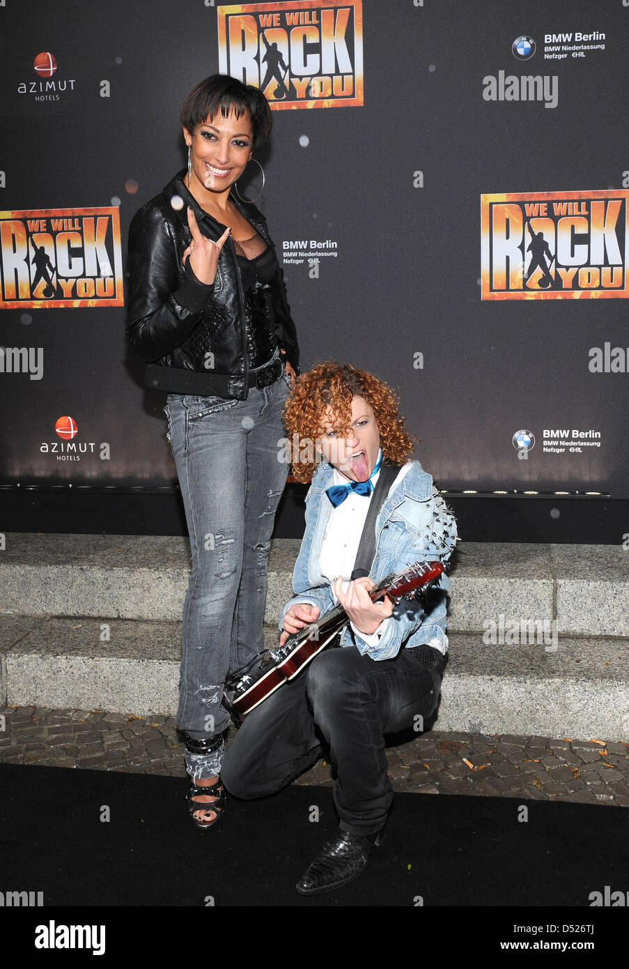 Jessica Wahls (L) and Lucy Diakovska of the pop band No Angels attend ...