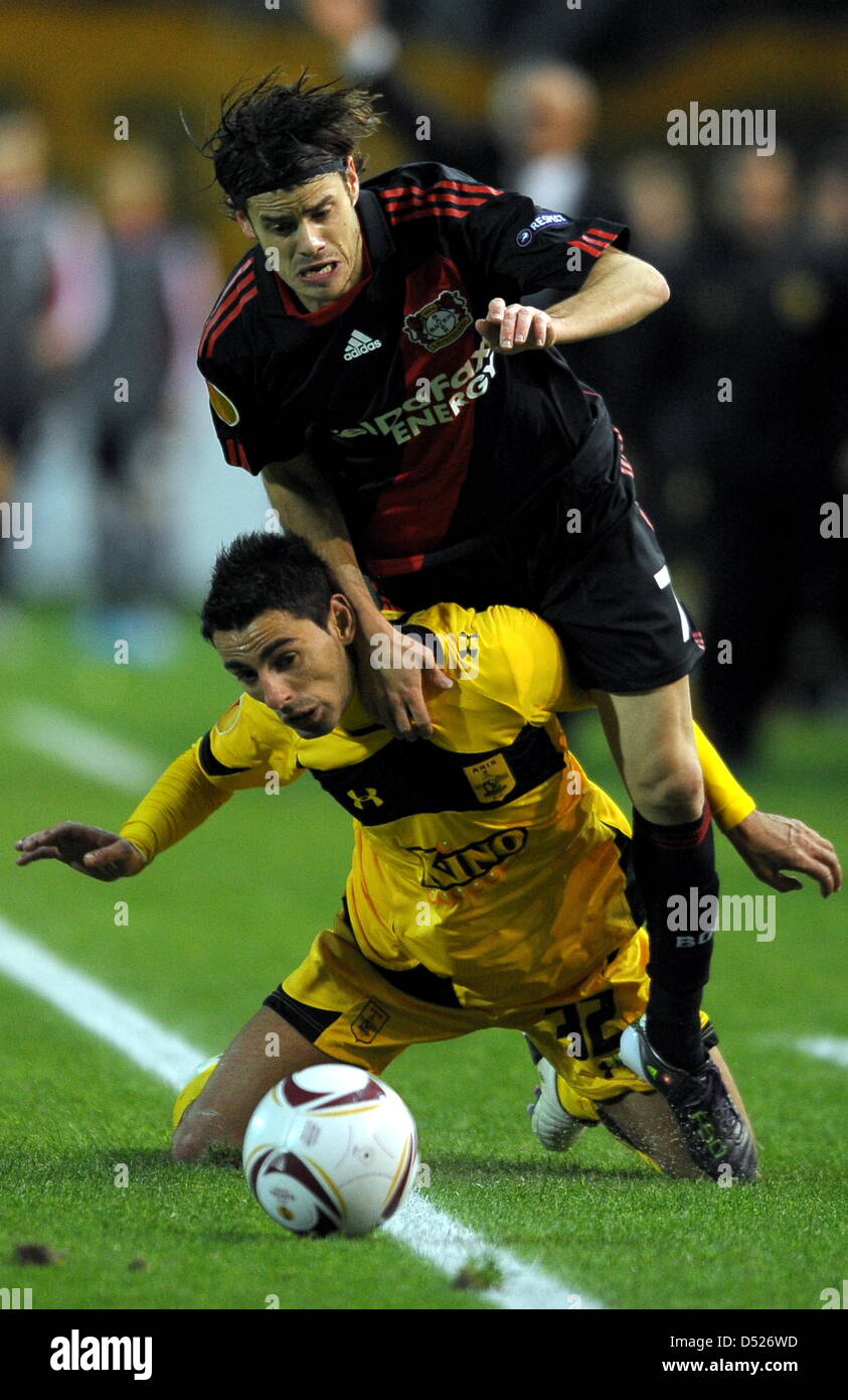 Thessaloniki's Kristi Vangeli (bottom) and Tranquillo Barnetta of ...