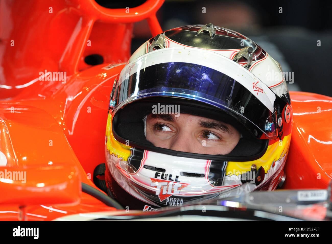 German driver Timo Glock of Virgin Racing during first practice session ...