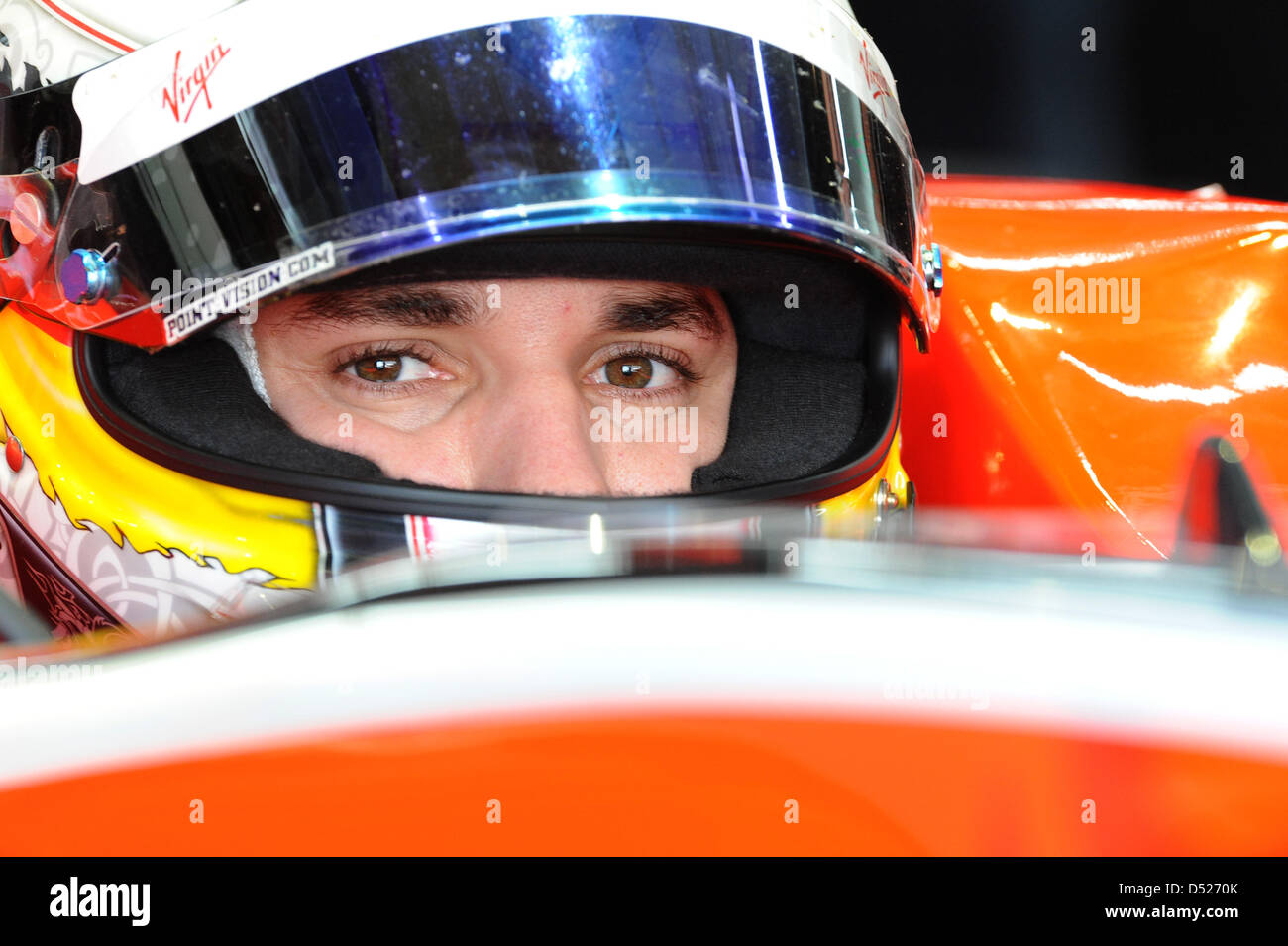 German driver Timo Glock of Virgin Racing during a practice session at ...