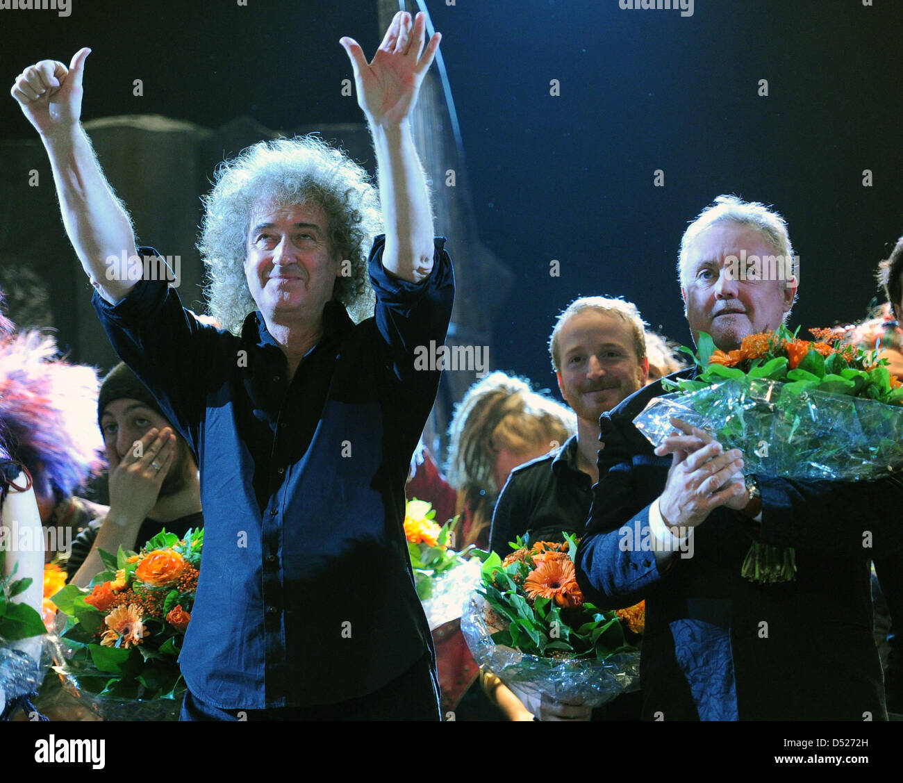 Former 'Queen' guitarist Brian May (L) and drummer Roger Taylor (R ...